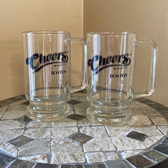 Dining | Vintage Glass Beer Mugs From Cheers In Boston | Poshmark